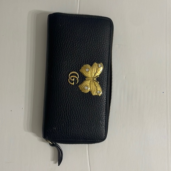 Gucci | Bags | Gucci Leather Wallet With Butterfly | Poshmark